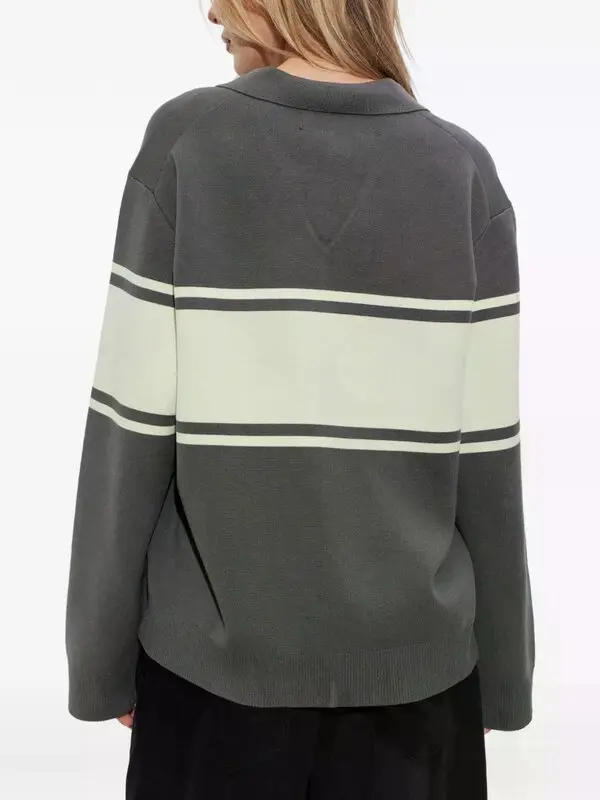 SAMSOE SAMSOE Saanne Striped Collared Sweatshirt - Grey