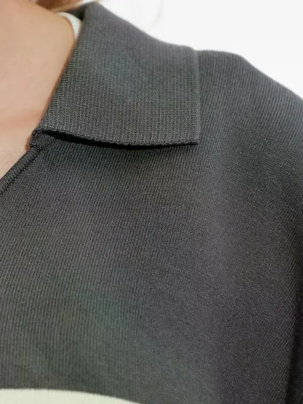 SAMSOE SAMSOE Saanne Striped Collared Sweatshirt - Grey