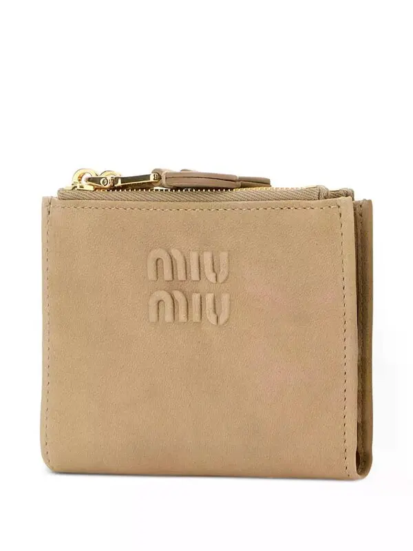 Miu Miu Small Nappa Leather Wallet - Neutrals