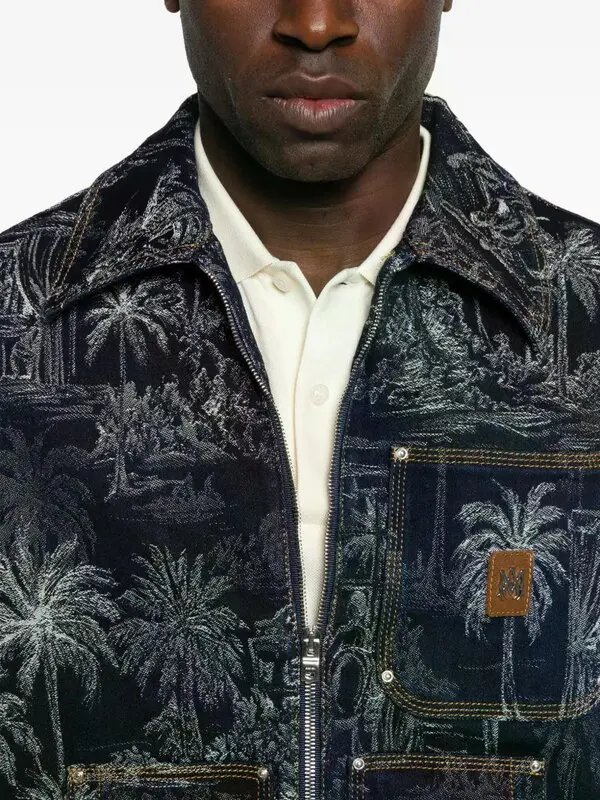 Amiri Chateau Palms Jacquard Zip Jacket