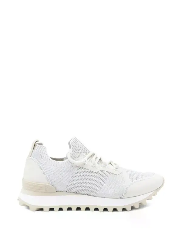 Eleventy Lace-up Sneakers With Corrugated Sole - Neutrals