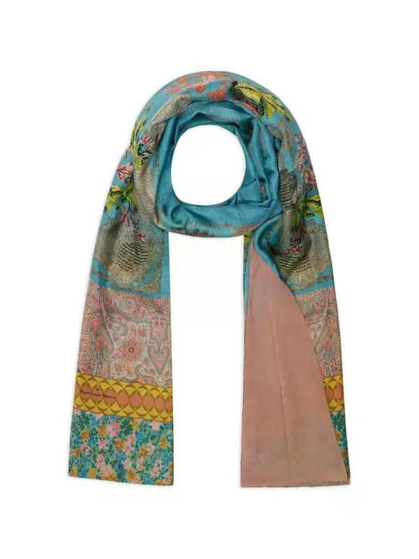 PIERRE-LOUIS MASCIA Floral-print Scarf - Blue