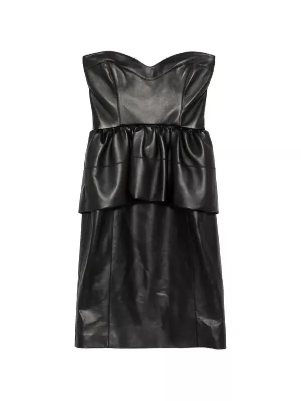Fendi Strapless Peplum Midi Dress