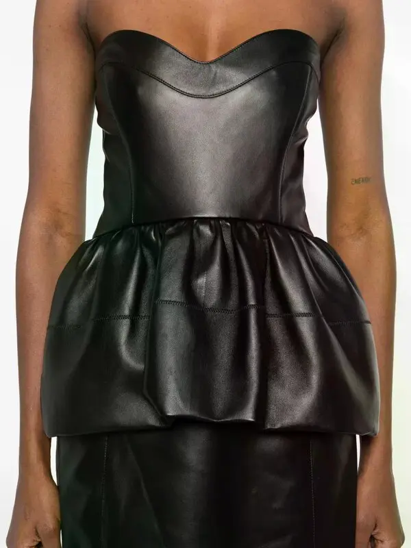 Fendi Strapless Peplum Midi Dress