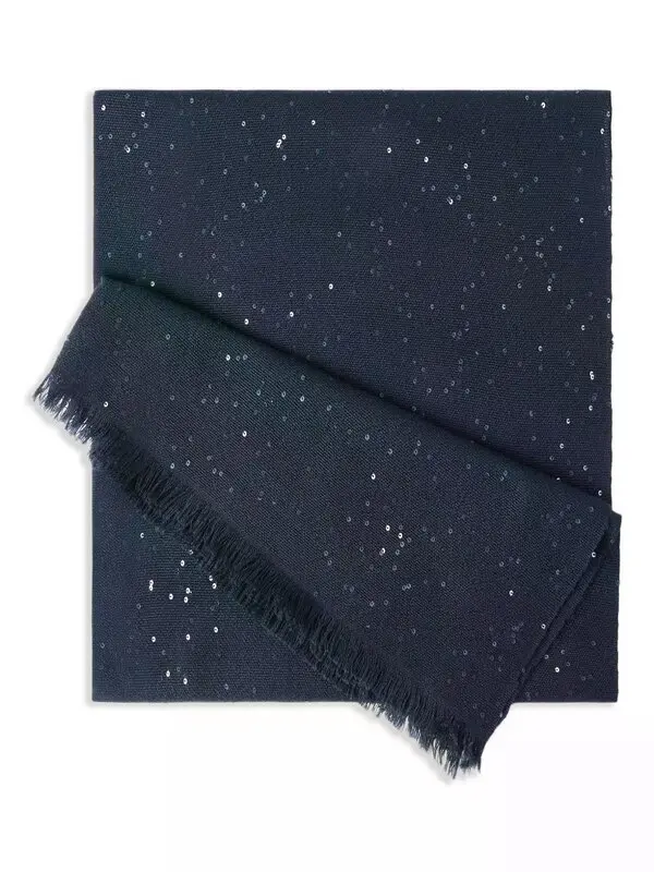 Brunello Cucinelli Fringed Scarf - Blue