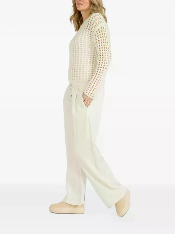 JUVIA Fleece Pleated Wide-leg Trousers