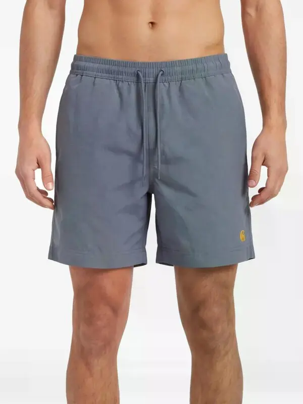 Carhartt Work In Progress Embroidered Logo Swim Shorts - Grey