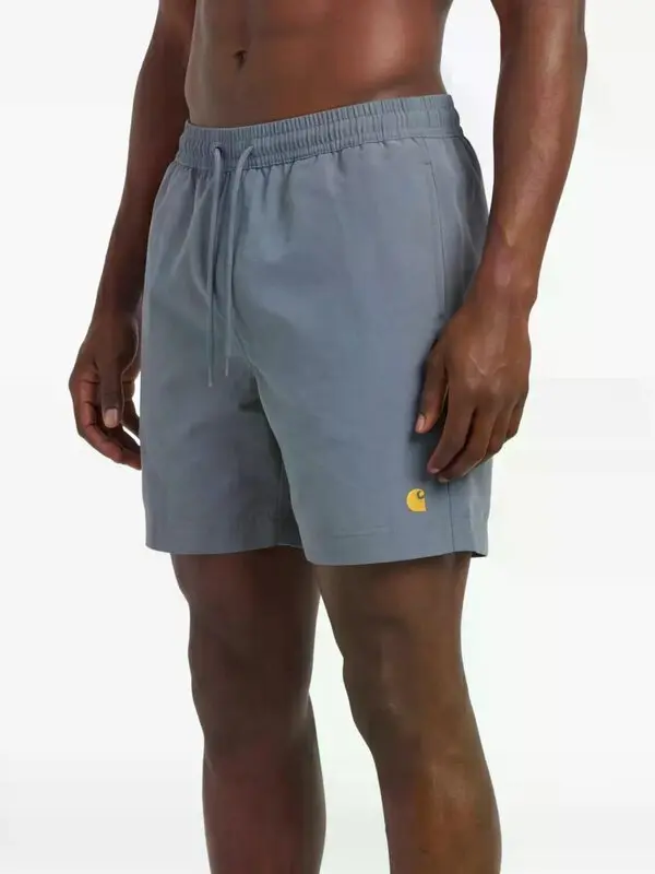 Carhartt Work In Progress Embroidered Logo Swim Shorts - Grey