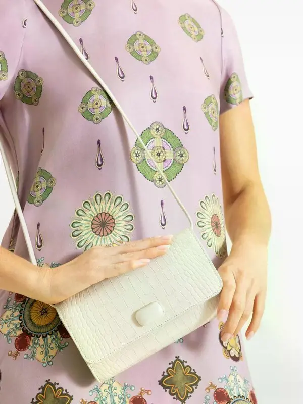 Jeffrey Levinson Cari Croc-embossed Shoulder Bag - Neutrals