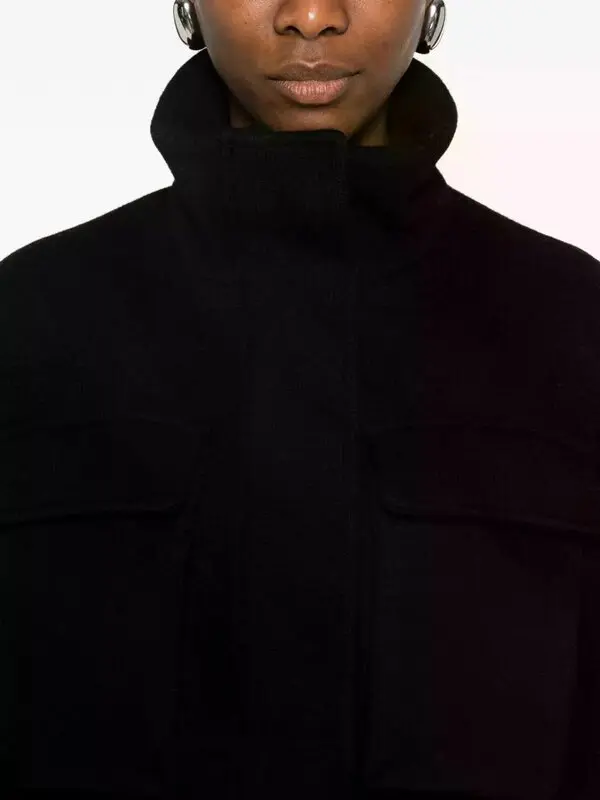 CIRCUS HOTEL Pocket Overcoat - Black