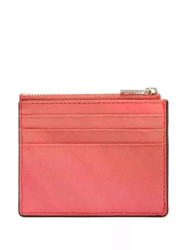 Furla Camelia Textured Logo Card Case Wallet - Orange