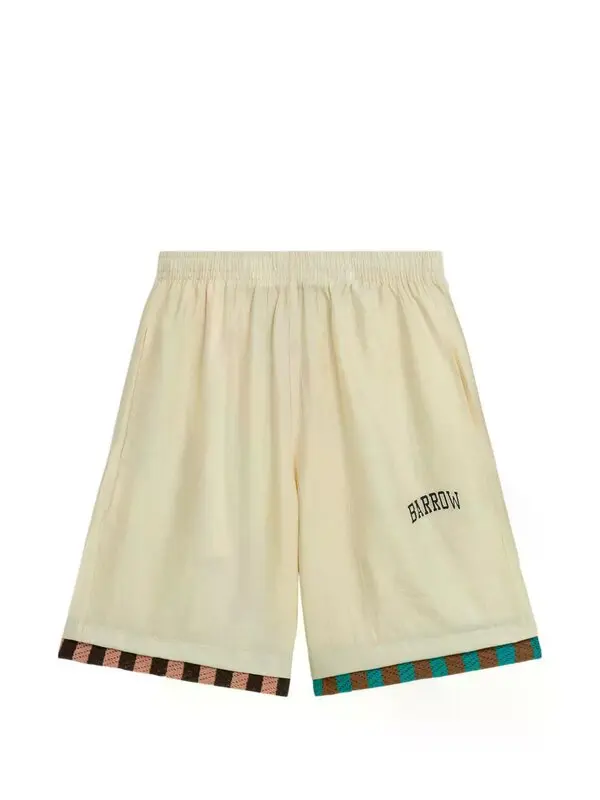 BARROW Logo Shorts With Elasticated Waistband - Neutrals