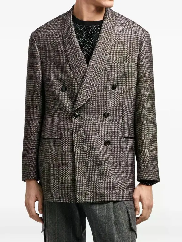 Giorgio Armani Double-breasted Shawl Collar Coat - Brown