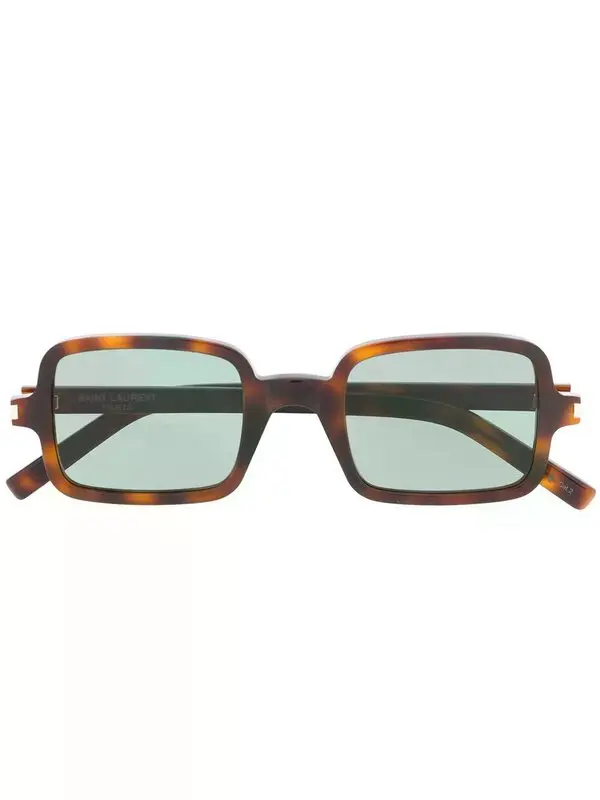 Saint Laurent Tortoiseshell Square-frame Sunglasses