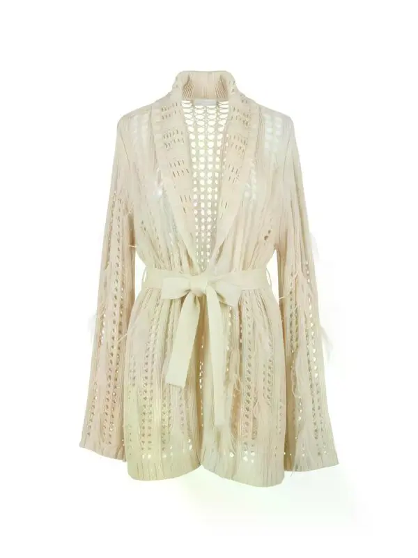 TWINSET Belted Long Sleeve Cardigan
