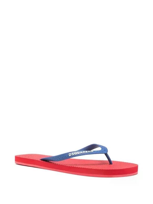 Dsquared2 Logo Embossed Flip-flops - Red