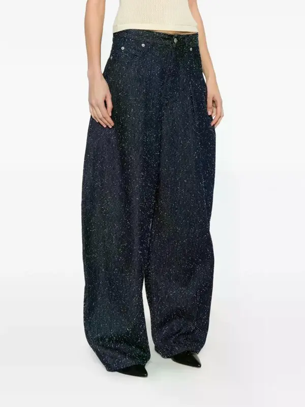 Jacquemus Speckled Denim Wide-leg Jeans