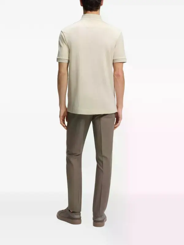 BOSS Logo-patch Polo Shirt - Neutrals