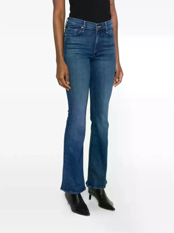 MOTHER Flared Jeans With Tonal Stitching - Blue