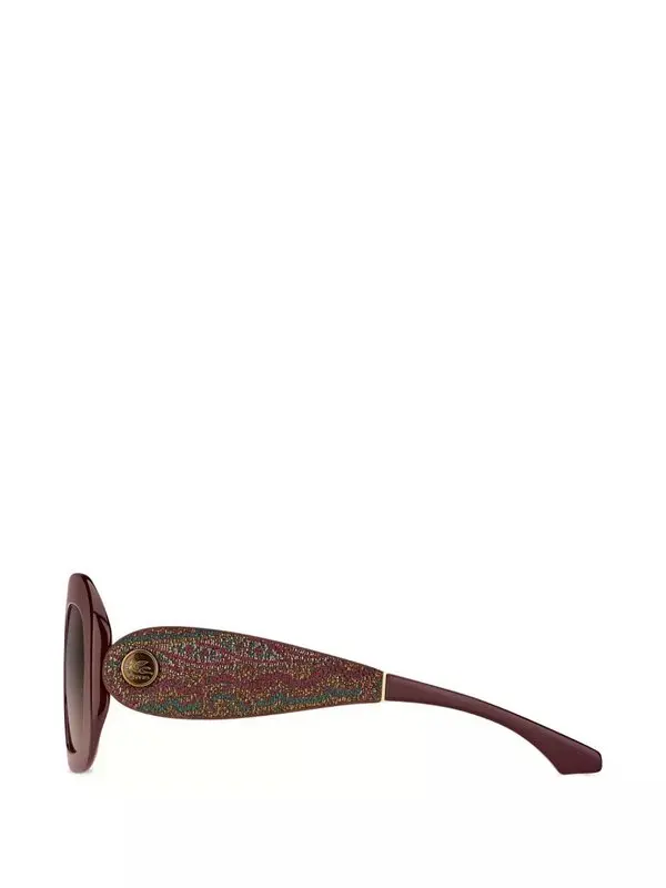 Etro Oval Frame Sunglasses With Patterned Detail
