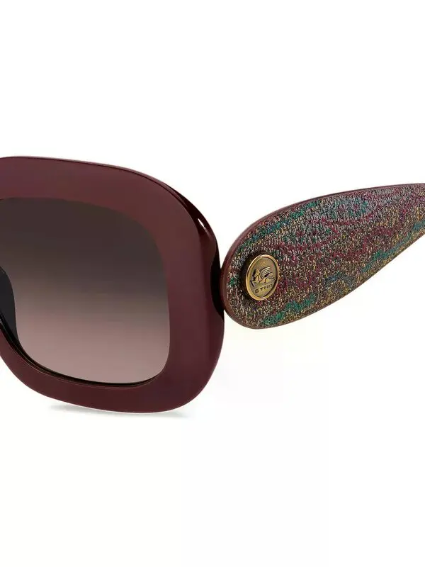 Etro Oval Frame Sunglasses With Patterned Detail