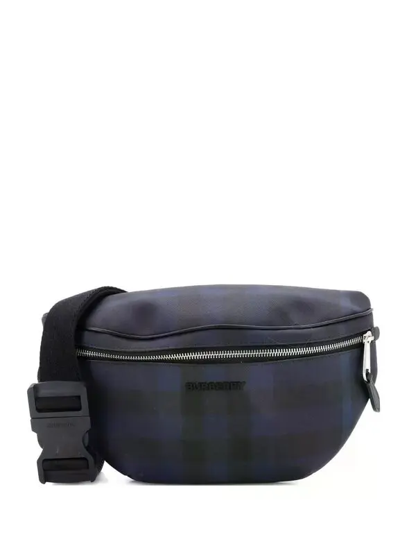 Burberry Cason Bum Bag Check E-canvas Medium Belt Bag - Blue