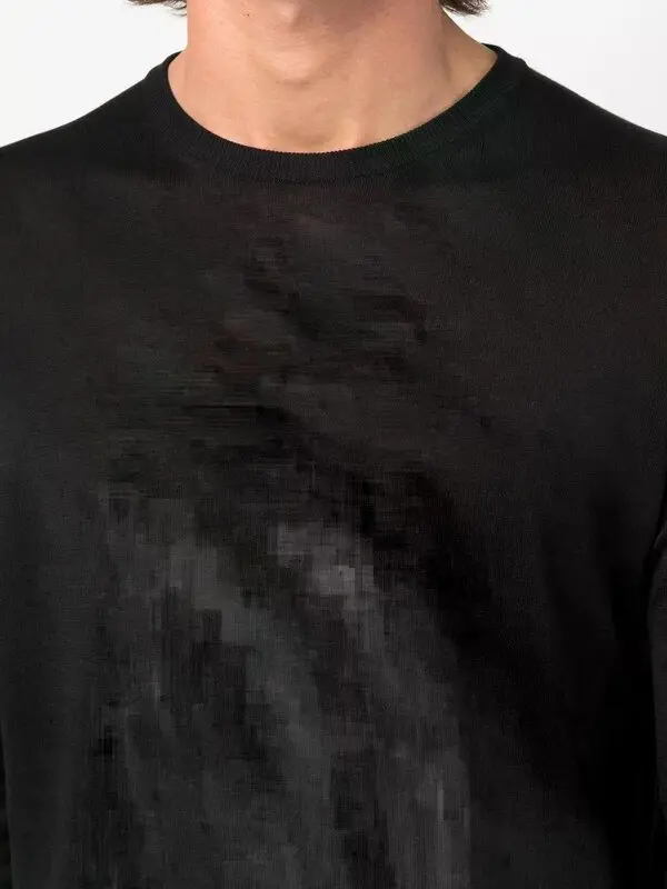 Giorgio Armani Crew Neck Long Sleeve Sweatshirt - Black