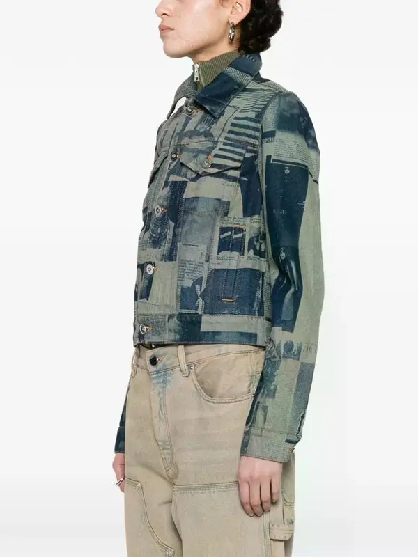 JEAN PAUL GAULTIER Newspaper Print Denim Jacket