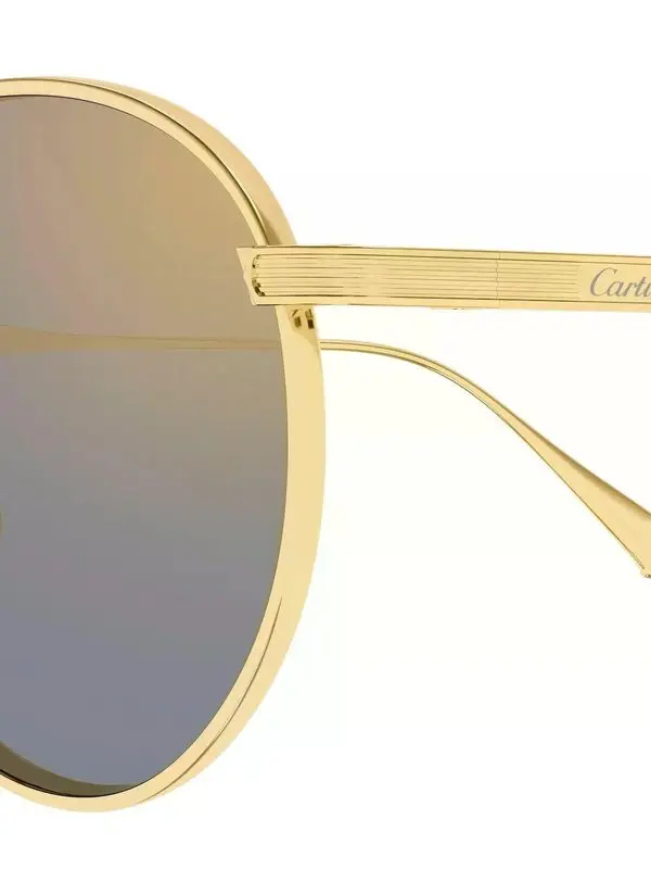 Cartier Tone Round Frame Sunglasses