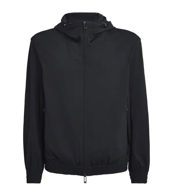 Emporio Armani Technical Jersey Hooded Jacket - Blue