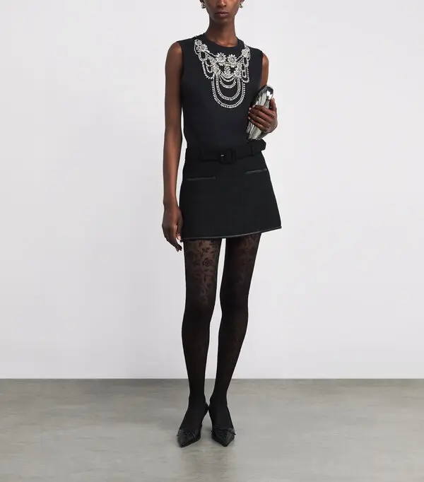Alice + Olivia Embellished Cotton Tank Top