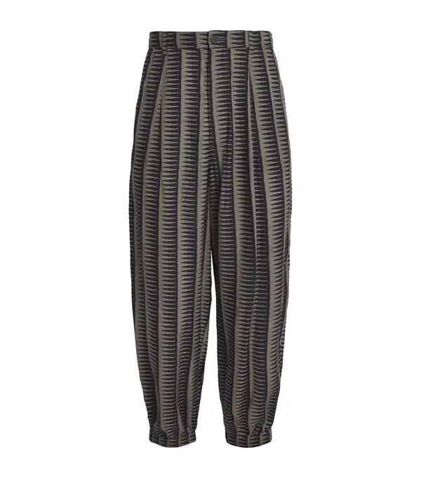 Emporio Armani Jacquard Geometric Trousers - Blue