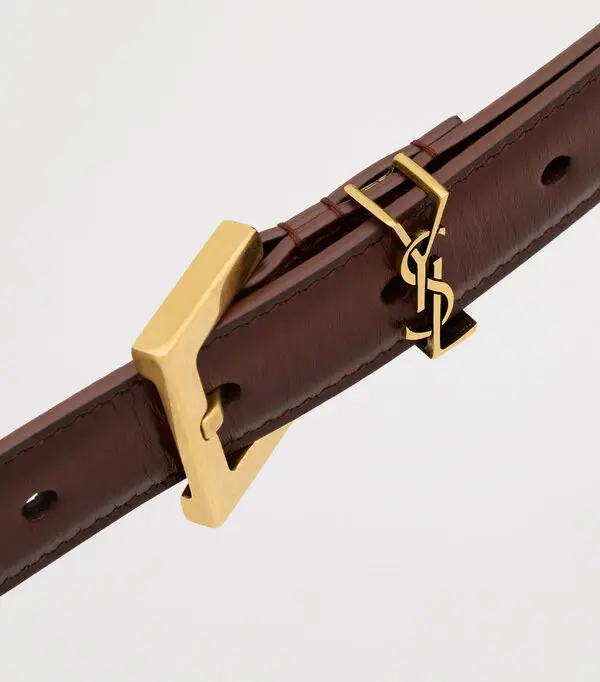 Saint Laurent Smooth Calfskin Cassandre Belt