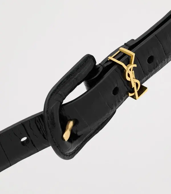Saint Laurent Calfskin Cassandre Belt