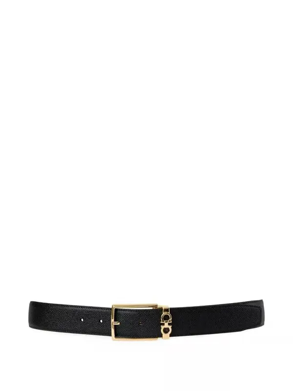 FERRAGAMO Gancini Rectangular-buckle Leather Belt