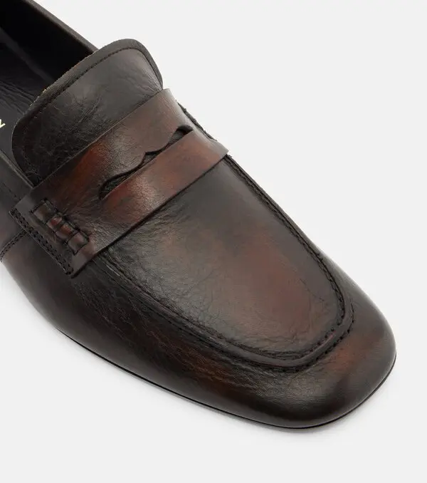 Dries Van Noten Leather Penny Loafers