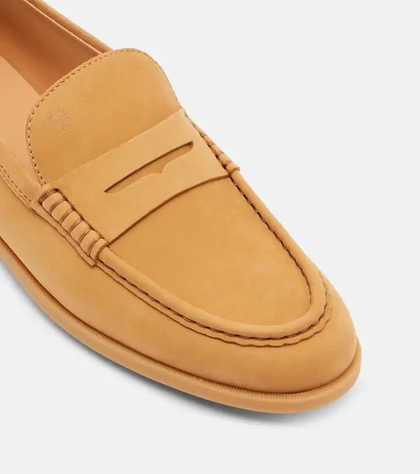 TOD'S Gommino Suede Penny Loafers - Brown