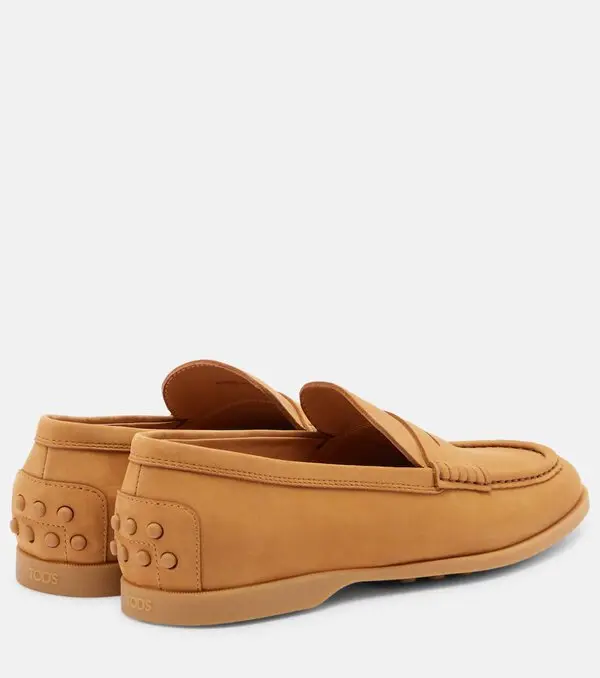 TOD'S Gommino Suede Penny Loafers - Brown