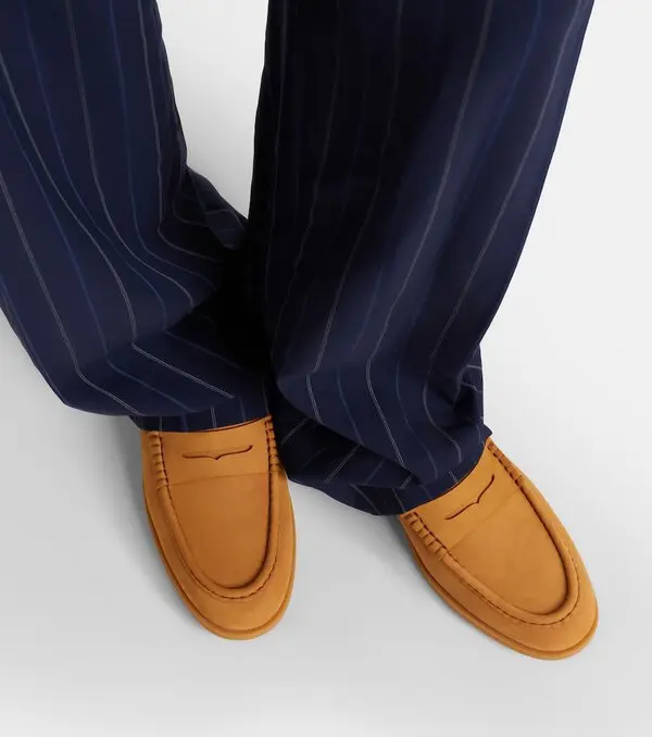 TOD'S Gommino Suede Penny Loafers - Brown