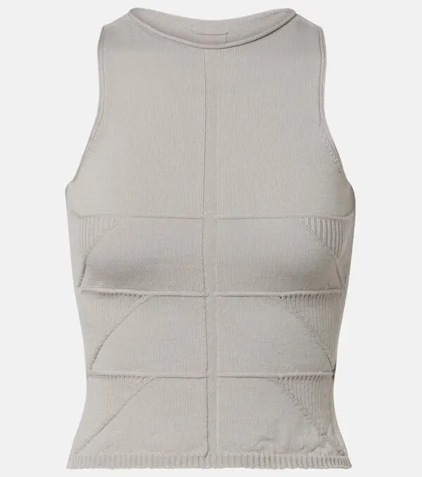 Rick Owens Temple Virgin Wool Tank Top - Grey