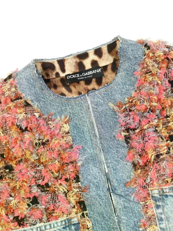 Dolce & Gabbana Patchwork Denim And Tweed Jacket
