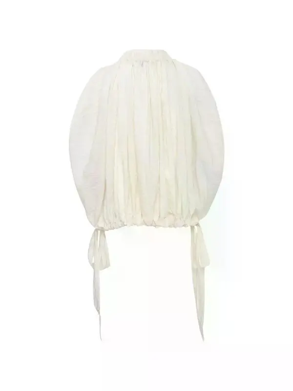 LEE MATHEWS Alexia Gathered Blouse Off-white