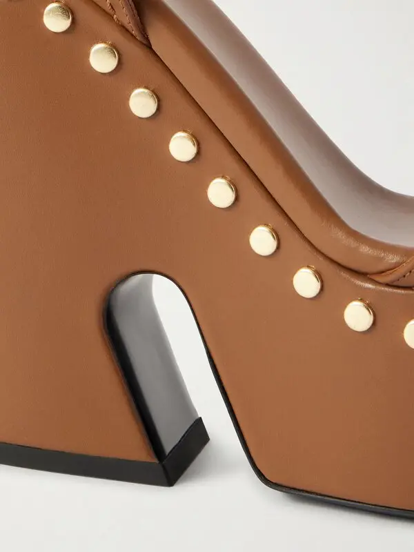 Givenchy Studded Leather Platform Sandals - Brown