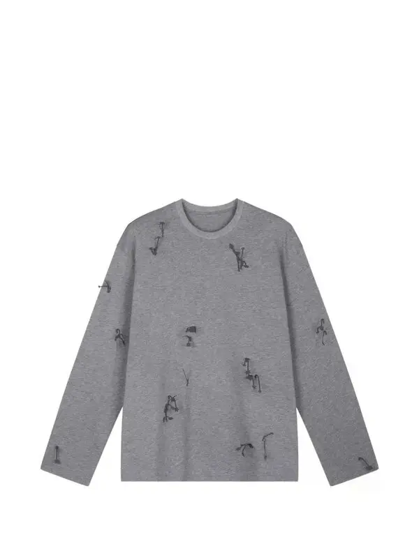 JNBY Appliqué Long Sleeve T-shirt - Grey