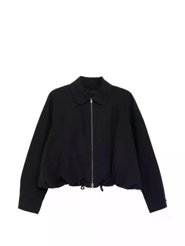 JNBY Cropped Zip Jacket With Drawstring Hem - Blue