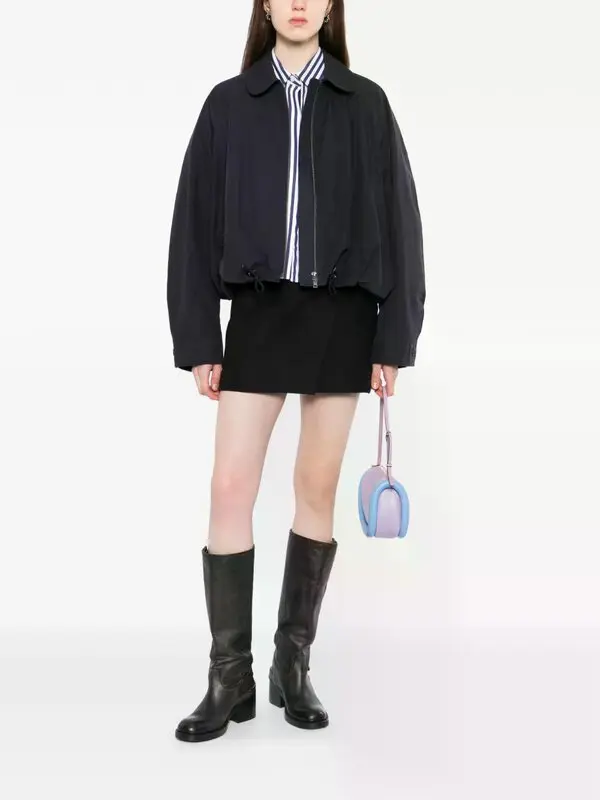 JNBY Cropped Zip Jacket With Drawstring Hem - Blue