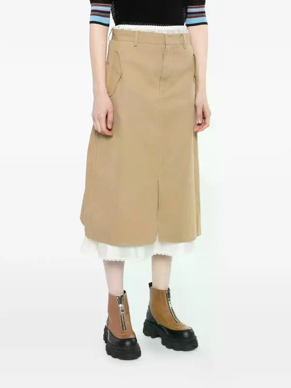 JNBY Layered Midi Skirt With Flap Pockets