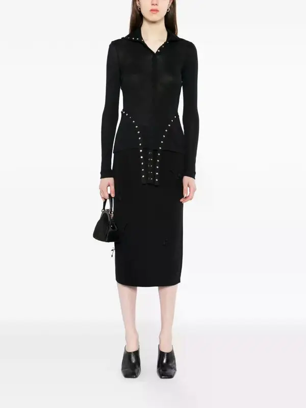 JNBY Arrow Embellished Midi Skirt