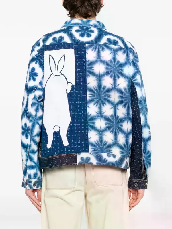 KAFENEO BY TBF Tie-dye Shirt Jacket With Graphic Print