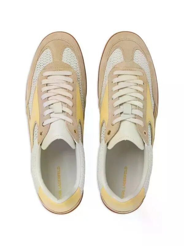 Karl Lagerfeld Kandidate Mesh And Suede Lace-up Trainers - Neutrals